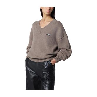 Rotate Strickpullover mit V-Ausschnitt - - Knitwear - Damen - Grau - XS