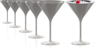 Stölzle Elements Cocktailgläser Silber 6er-Set 240 ml - Stilvolle Cocktail Gläser ideal für Martini & Manhattan - Silberfarbene Martinigläser aus Kristallglas