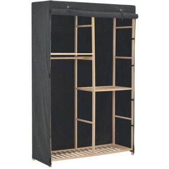 vidaXL Armoire de 170 cm avec &eacute;tag&egrave;res internes et tissu couvrant diverses couleurs Couleur : anthracite