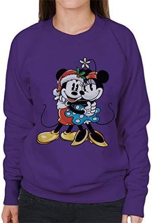 Disney Christmas Mickey and Minnie Festive Hug Womens Sweatshirt