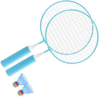 Generic Badmintonschläger, Großes Netz, Weicher Griff, Legierungsrahmen, Anti-Verformung, Badmintonschläger-Set für Indoor-Übungen (Blue)