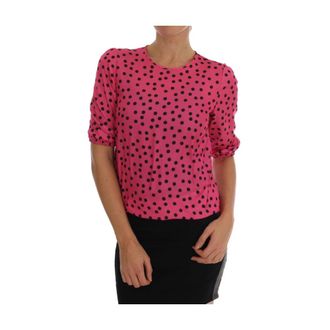 Dolce & Gabbana Kurz&auml;rmelige Bluse T-Shirt Top - - Blouses & Shirts - Damen - Rosa - 2XS