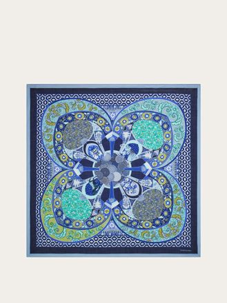 Ferragamo Damen Schultertuch mit Monile-Print Blau