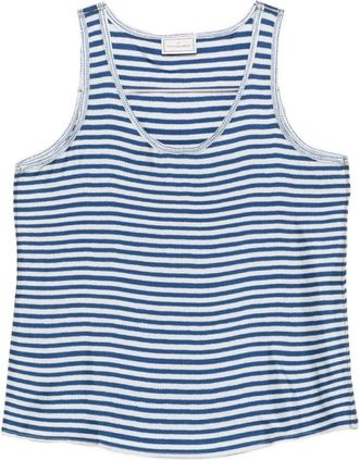 Pierre-Louis Mascia Femme, Tops, Bleu, Taille: 40 FR D&eacute;bardeur en soie ray&eacute;