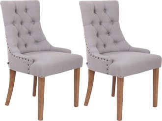 Clp 2er Set Esszimmerstuhl Aberdeen Mit Hochwertiger Polsterung Und Stoffbezug I 2X Polsterstuhl Mit Kautschukholz Gestell I Sitzhöhe Von 50 cm, Farbe:gra