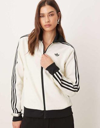 adidas Originals Veste de surv&ecirc;tement classique - Blanc cass&eacute; et noir