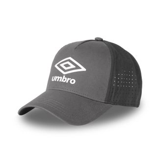 Umbro Cap Herren Nat&uuml;rlich, Tracker Kappe Herren, Mesh, Atmungsaktiv, Grau/Schwarz/Wei&szlig;, Einheitsgr&ouml;&szlig;e