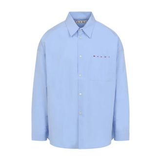 Marni Blaues Baumwoll-Popeline-Hemd - - Shirts - Herren - Blau - M