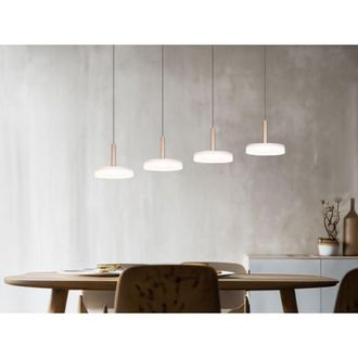Trio Leuchten Led Pendelleuchte celeste 4-flammig h&ouml;henverstellbar Glas Wei&szlig;, b: 115cm