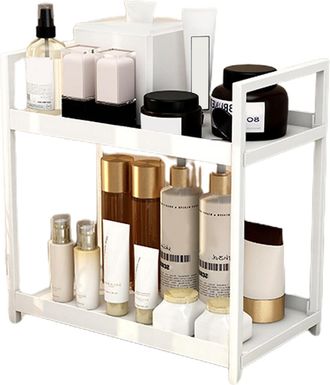 Generic 2 Tier Desktop-Shelf - 30x7x30cm Eisen PP Schreibtisch, Kleine Lagerung Rack, Compact Kosmetikhalter, Moderner Raum Saving Display St&auml;nder | Einstellb