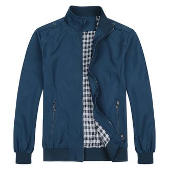 AlltheMen Herren Bomberjacke mit Stehkragen, &uml;&sup1;bergangsjacke f&uml;&sup1;r den Herbst, l?ssige Sportjacke Blau