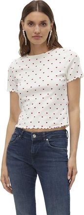 Vero Moda Damen Vmharry Ss O-Neck Top JRS Noos, Snow White, S EU