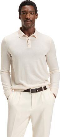 HUGO BOSS Lanciomne Poloshirt f&uuml;r Herren, Lang&auml;rmlig (Wei&szlig;)