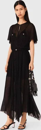 Maje Robe Longue Métalisée - Noir - Maje