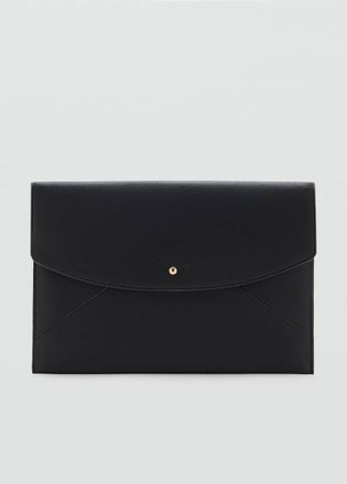 Mango Housse ordinateur portable &agrave; rabat noir - Femme - Taille unique - MANGO
