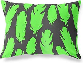 Bonamaison Le Jardin du Lin Kissen Zierkissenbezug Neon Grün-Rauch Kissenbezug, Weich Bequem, Für Zuhause Autos Büro Sofa Wohnzimmer Couch Schlafzimmer Dekor, 35