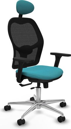 Piqueras y Crespo Ergonomischer Stuhl mit 3D-Armen, h&ouml;henverstellbare Lendenwirbelst&uuml;tze und festes Kopfteil, ausgestattet mit Syncro/Traslack und injiziertem Schaumsto