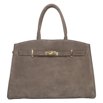 Estro & Luminara Italienische Velours-Tote - - Bags - Damen - Grau - ONE SIZE