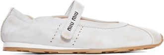 Miu Miu ballerines plates &agrave; bride - Tons neutres