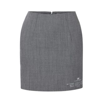 Elisabetta Franchi Woll-Minirock mit Logo-Print - - Skirts - Damen - Grau - S