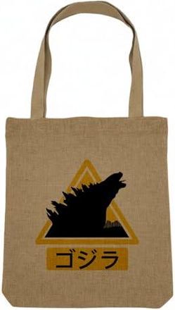 Fabulous Sac Shopping Tote Bag Aspect Lin - Dinosaure Monstre Tokyo Japon Asie Culture Film - Sac de Courses Toile Epaisse 360g Beige Naturel Cabas Port&eacute; Epaul