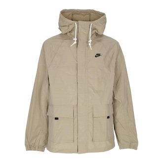 Nike Verstellbare Windbreaker Jacke Khaki/Schwarz - - Sport - Herren - Gr&uuml;n - M