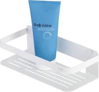 Tiger Duschkorb Caddy Rechteck klein, Duschablage aus Edelstahl, Wei&szlig; pulverbeschichtet,BxHxT: 24 x 7 x 10, 6 cm