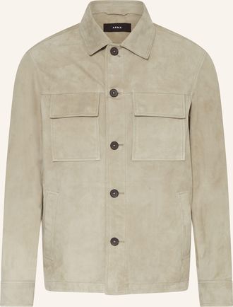 Arma Arma Leder-Overjacket Mex gruen