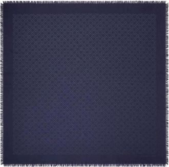 Tory Burch Femme, Accessoires, Bleu, Taille: ONE Size Logo Jacquard Scarf