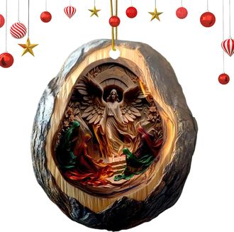 Generic Ornamente f&uuml;r den Weihnachtsbaum der Krippe - 2D Acryl Taschenanh&auml;nger - H&auml;ngende Anh&auml;nger f&uuml;r Feste, f&uuml;r Heimdekorationen, Festivalorganisatoren, Ein