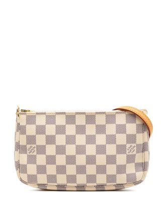 Louis Vuitton 2006 Damier Azur Pochette Accessoires Schultertasche - Wei&szlig;