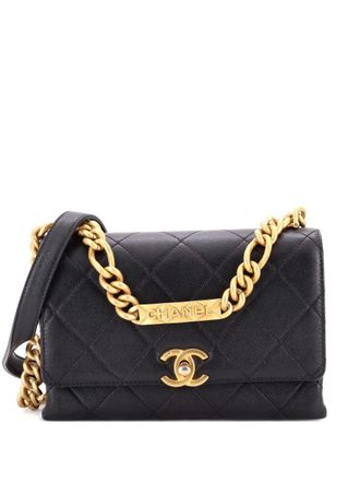 Chanel Bracelet On Chain Flap Bag Quilted Caviar Mini crossbody bag - Schwarz