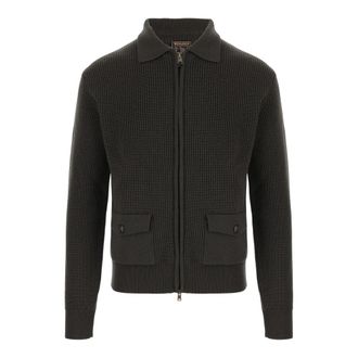 Woolrich Pullover aus Wolle mit durchgehendem Rei&szlig;verschluss - - Knitwear - Herren - Gr&uuml;n - XL