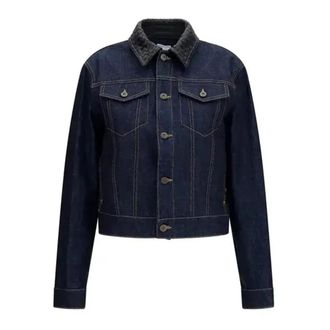 Bottega Veneta Denimjacke mit Intrecciato-Kragen - - Jackets - Damen - Blau - S