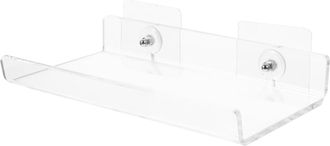 BESPORTBLE Badezimmer Wandregal ohne Bohren aus Transparentem Acryl Kleines Schwebendes K&uuml;chen und Bad Organizer Regal 20x10cm Aufbewahrung f&uuml;r Shampoo Rasierer 