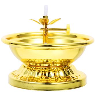 Aboofan Golden Metall-Lotus-Ghee-Kerzenhalter Diwali Puja Lampenfassung Kerosinlicht Votiv-Teelichthalter