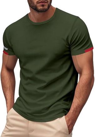 Generic T-shirt de course à pied pour homme - Col rond - Réfléchissant - Manches courtes - Séchage rapide - Respirant - Pour le sport, le fitness, la gym, la 