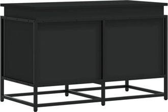 vidaXL Aufbewahrungsbox mit Deckel Schwarz 80x40x51,5 cm Holzwerkstoff Vidaxl