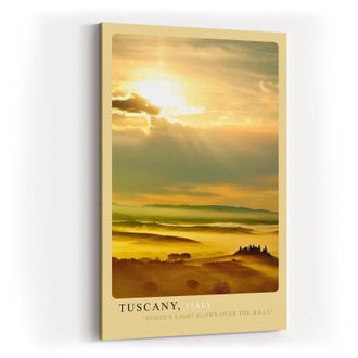 Paul Sinus Art Paul Sinus Kunstdruck 40x60cm Toskana Italien Sonnenaufgang Landschaft H&uuml;gel Licht Tuscany Italy