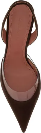Amina Muaddi Coftra Slingback Heel - Brown