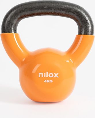 Nilox Kettlebell 4 kg, Gewicht f&uuml;r Fitnessstudio und Heimtraining, Kettlebell mit bequemem Griff und flacher Basis, rollbar, Haustraining, Festgewicht 4 kg,
