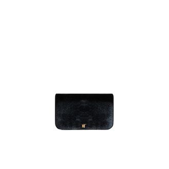 Elisabetta Franchi Samt-Umh&auml;ngetasche mit Krokodilpr&auml;gung - - Bags - Damen - Schwarzk - ONE SIZE