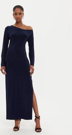 Norma Kamali Coctailkleid KK2243PLE35951 Dunkelblau Slim Fit