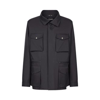 Dolce & Gabbana Midnight Blue Safari Jacke - - Jackets - Herren - Blau - 2XL