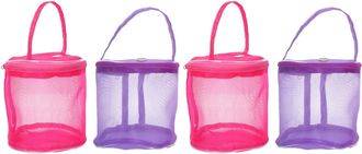 Pretyzoom 4st&uuml;cke Netzbeutel zum Aufbewahren von Garn Runde Garnaufbewahrungstasche mit Gro&szlig;em Fassungsverm&ouml;gen Tragbare Garnkorb-Organizer f&uuml;r H&auml;kel und Strick