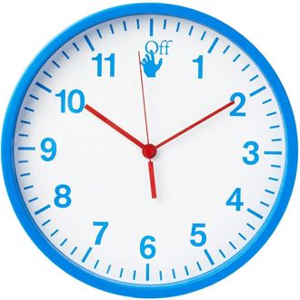 Off-white Armb&auml;nder - Hand Off Logo Quartz Wall Clock - Gr. ONE SIZE - in Blau - f&uuml;r Damen