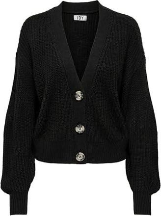 Jacqueline de Yong JDY JDYJusty Veste en Tricot pour Femme avec boutonni&egrave;re, Noir 1, L