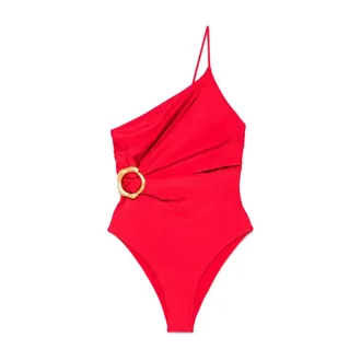 Cult Gaia Roter Asymmetrischer Cut-Out Badeanzug - - Swimwear - Damen - Rot - S