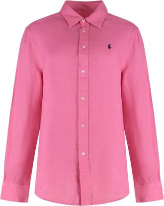Polo Ralph Lauren Femme, Blouses et Chemises, Rose, Taille: 44 FR Linen Shirt