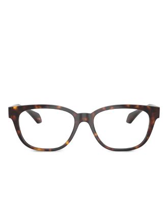 Versace lunettes de vue rectangulaires à ornements Medusa - Marron